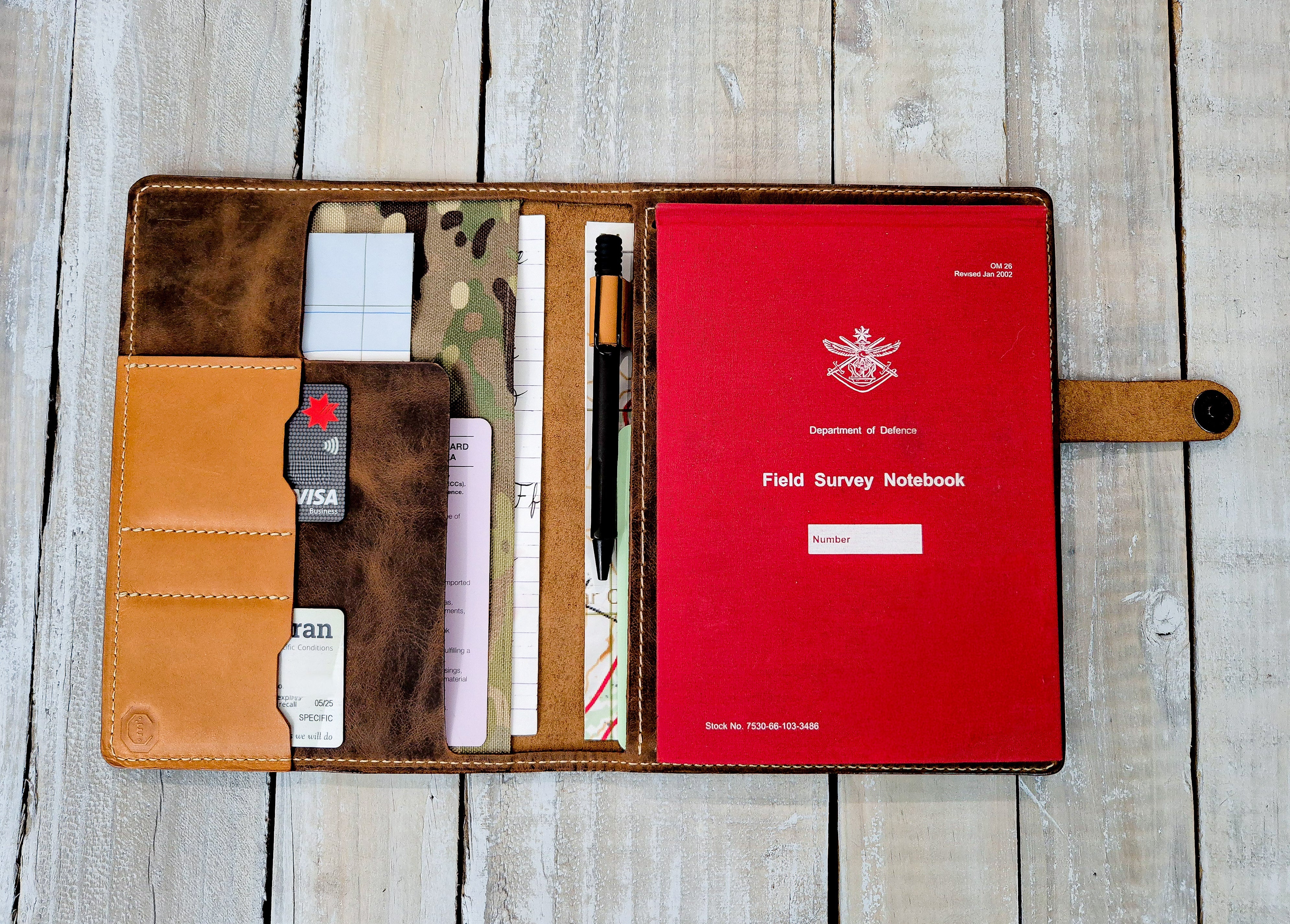 The Victoria: Red Field Survey Notebook Cover – Paratus Leather Co.