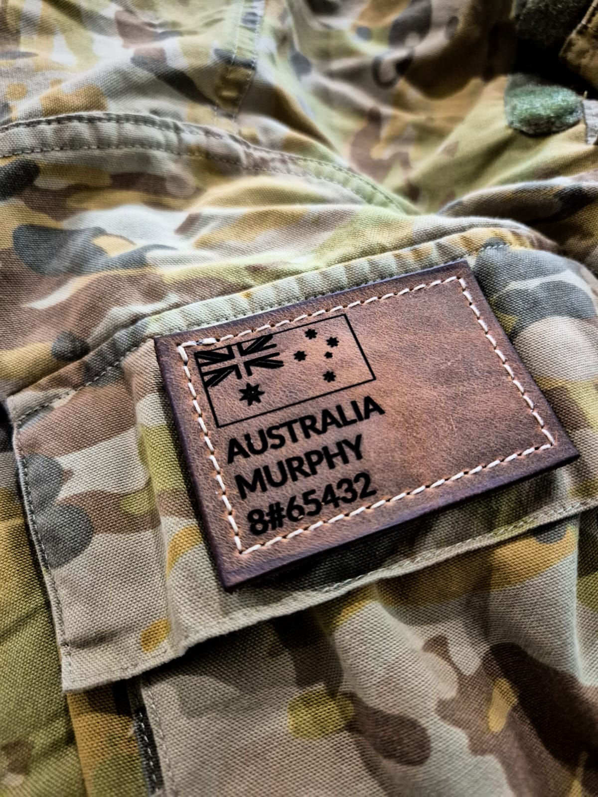 Leather Gear Patch - Engraved for ADF & Emergency Services Australia ...